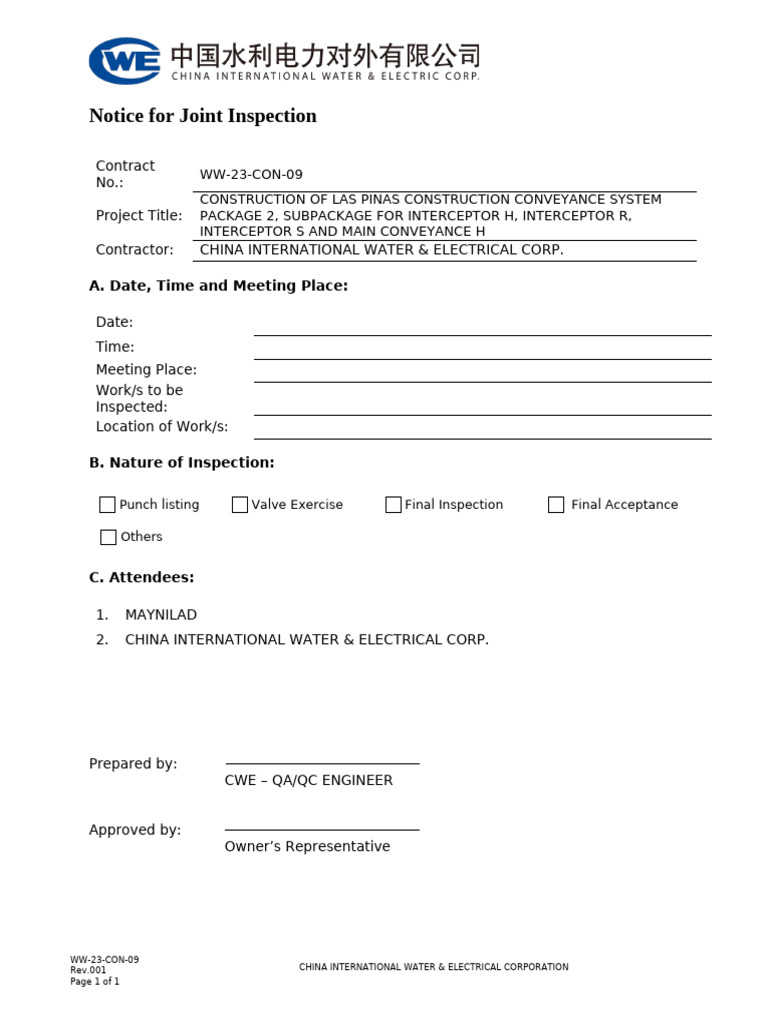 Las Pinas Conveyance Inspection Notice | PDF