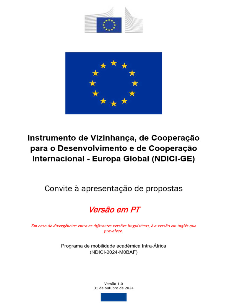 Ndici-2024-Mobaf Call Document PT | PDF | União Europeia | Ensino Superior