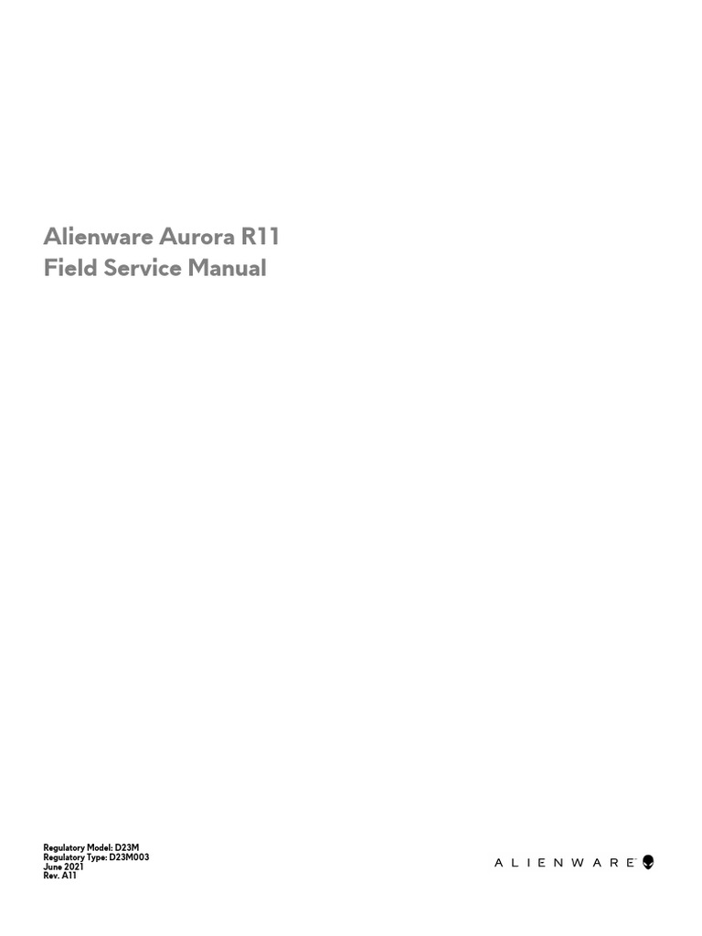 alienware-aurora-r11-field-service-manual-en-us | PDF | Hdmi | Bios