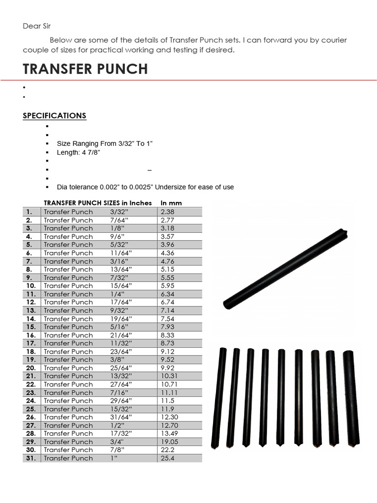 TRANSFER PUNCH. | PDF