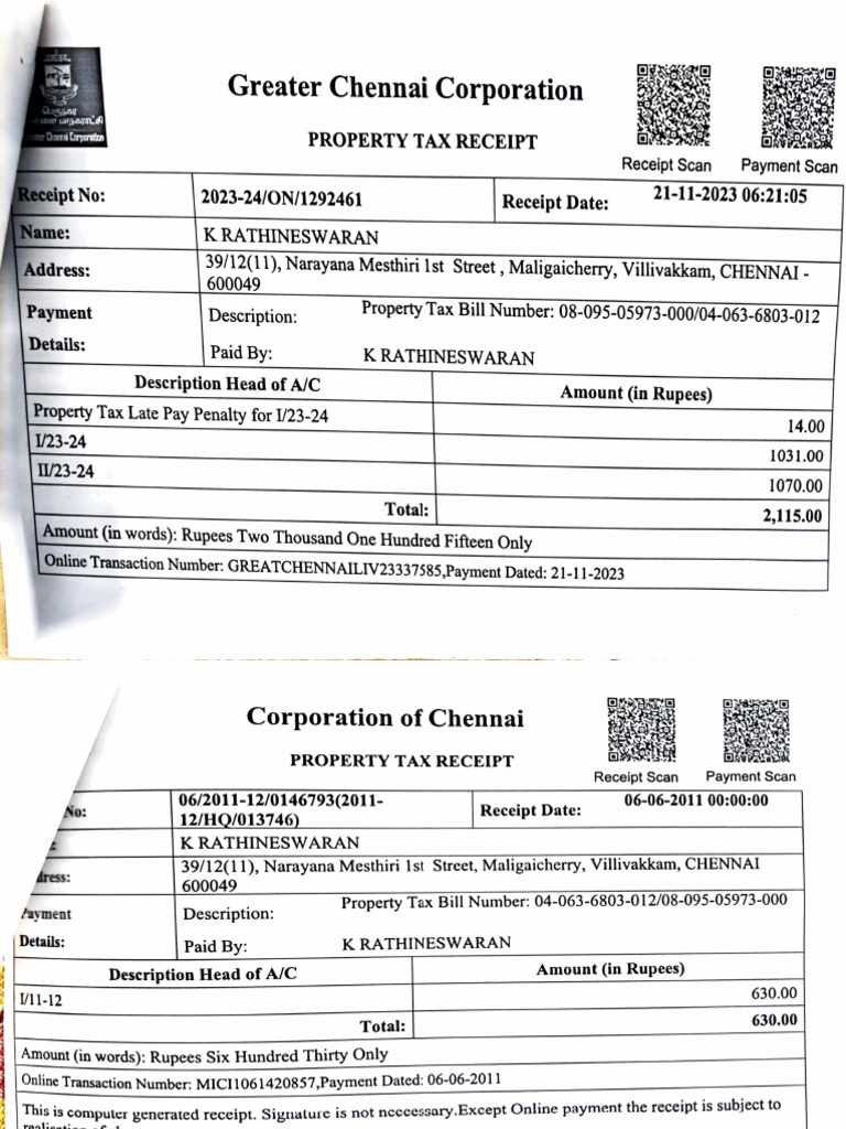 Property Tax | PDF | Receipt | Taxes