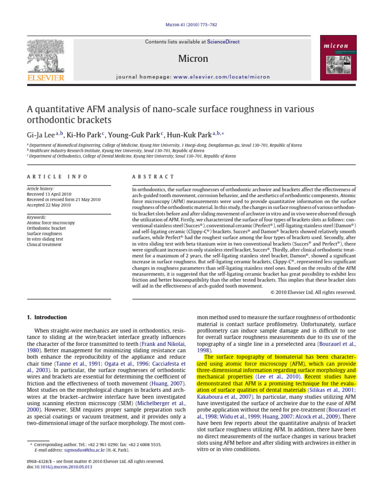 A Quantitative AFM Analysis of Nano-Scale Surface Roughness in Various ...