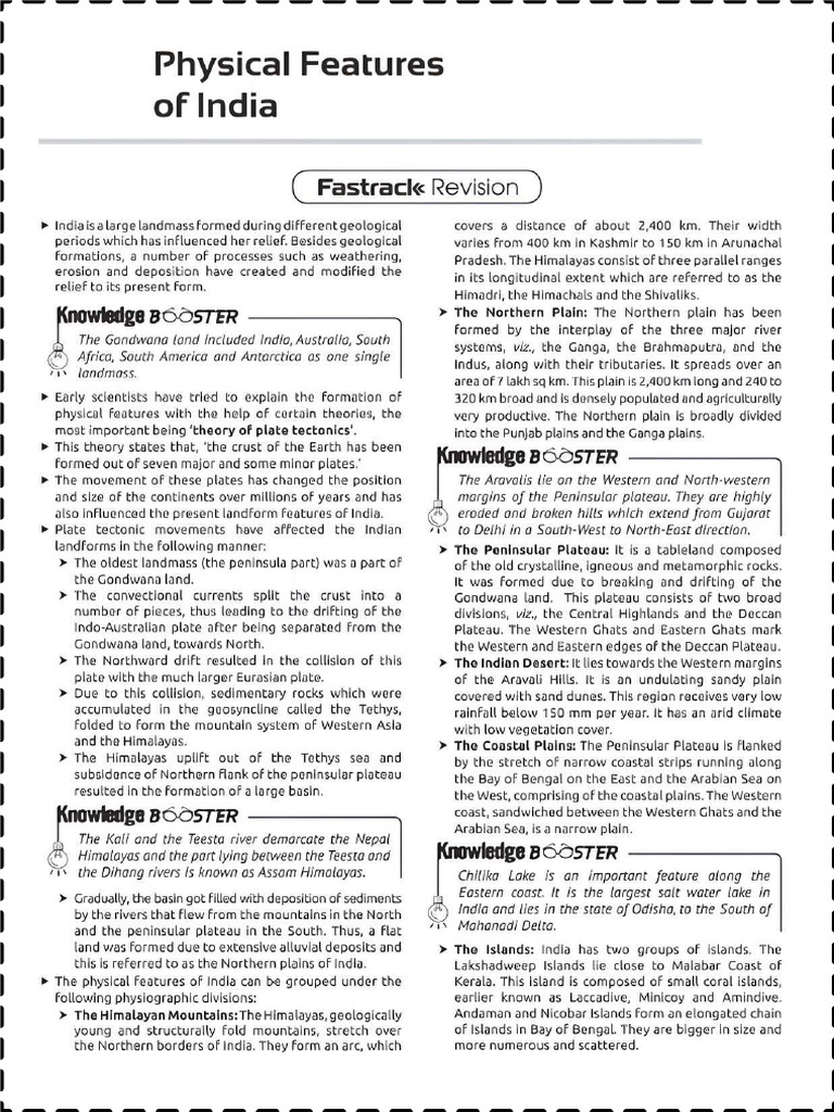 Physical Features of India | PDF