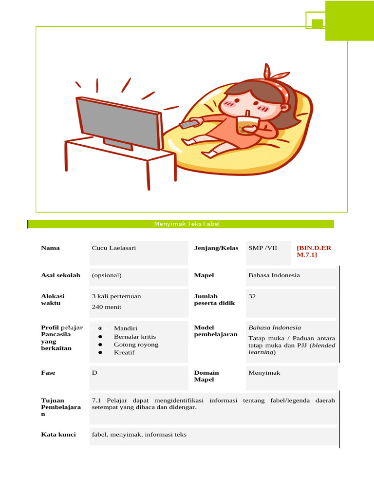 03 - Modul Ajar - IND - CUCU - SMP - D - 1 | PDF