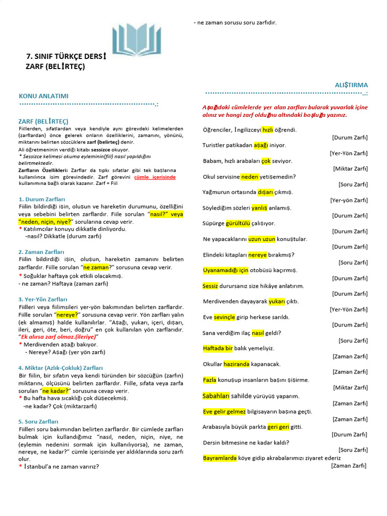 Sinif - Zarflar | PDF