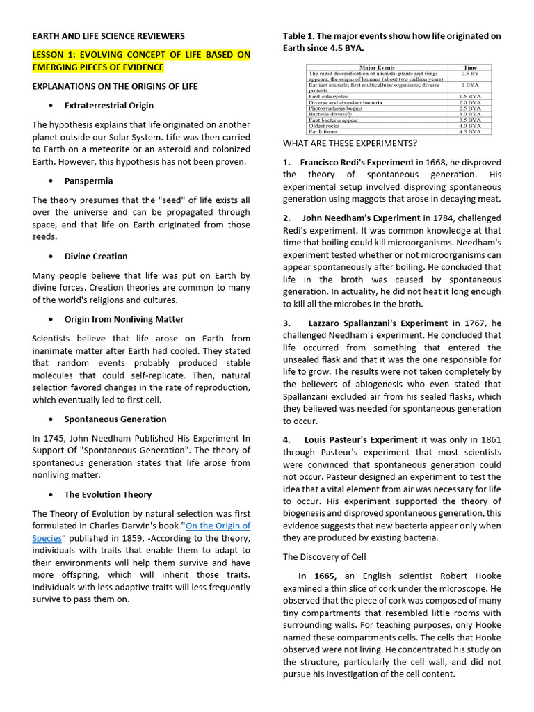 Earth and Life Science Reviewers | PDF | Cell (Biology) | Reproduction