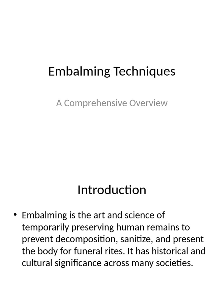 New Embalming Techniques Presentation | PDF