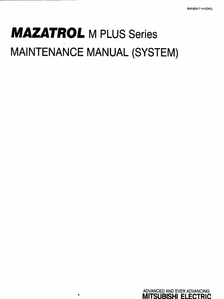 Mazatrol M-Plus Series Maintenance Manual System BNP-B2017-141 (ENG) | PDF
