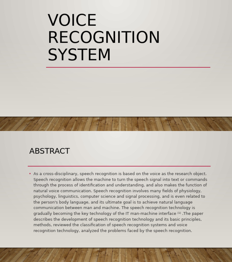 Voice Recognition System (AIDS) | PDF