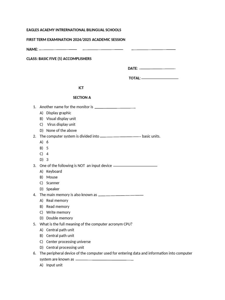 ICT YEAR 5 | PDF | Computer Data Storage | Computer Hardware