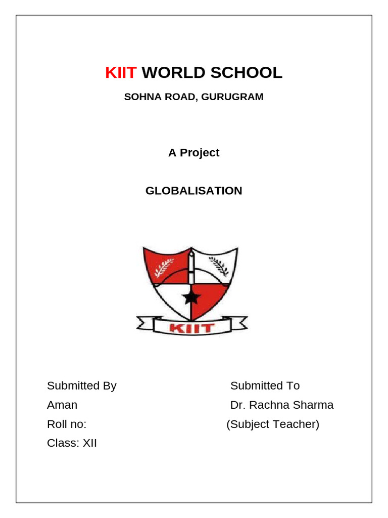 Project Cover Page, Certificate & Acknowledgement Class XI & XII | PDF