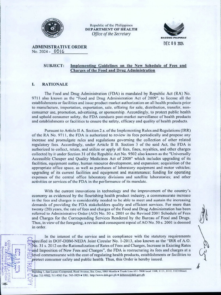 Administrative Order No. 2024 0016 | PDF