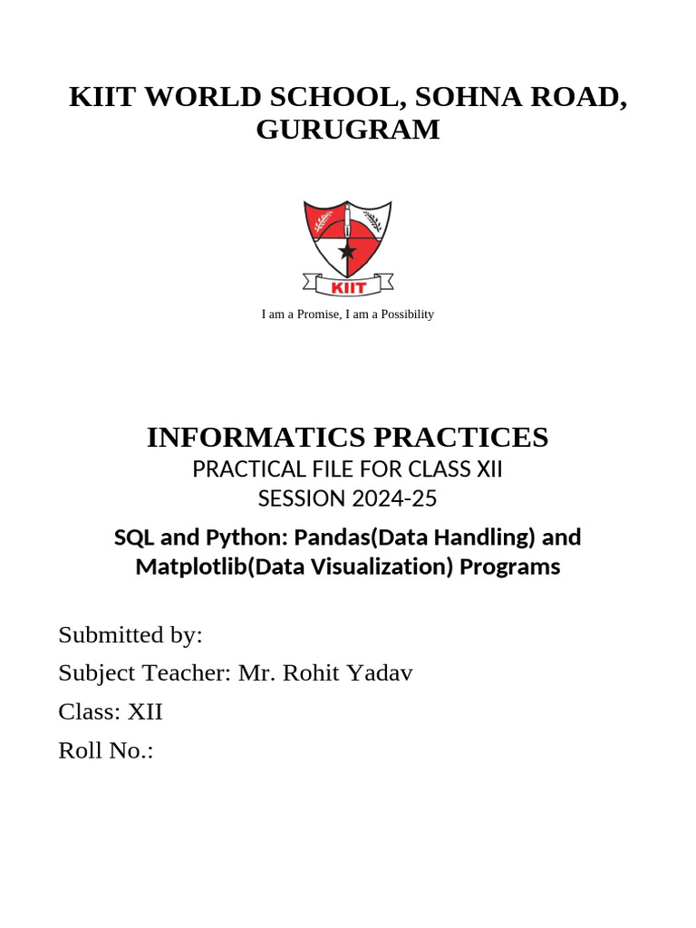 IP Practical Cover Page | PDF