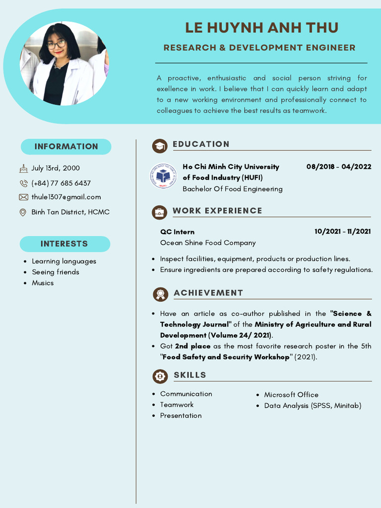 CV - Le Huynh Anh Thu | PDF