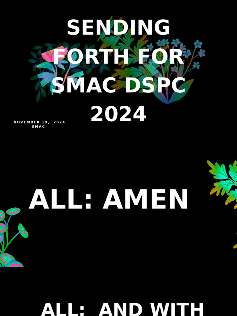 Prayer Service - Sending Forth SMAC DSPC | PDF