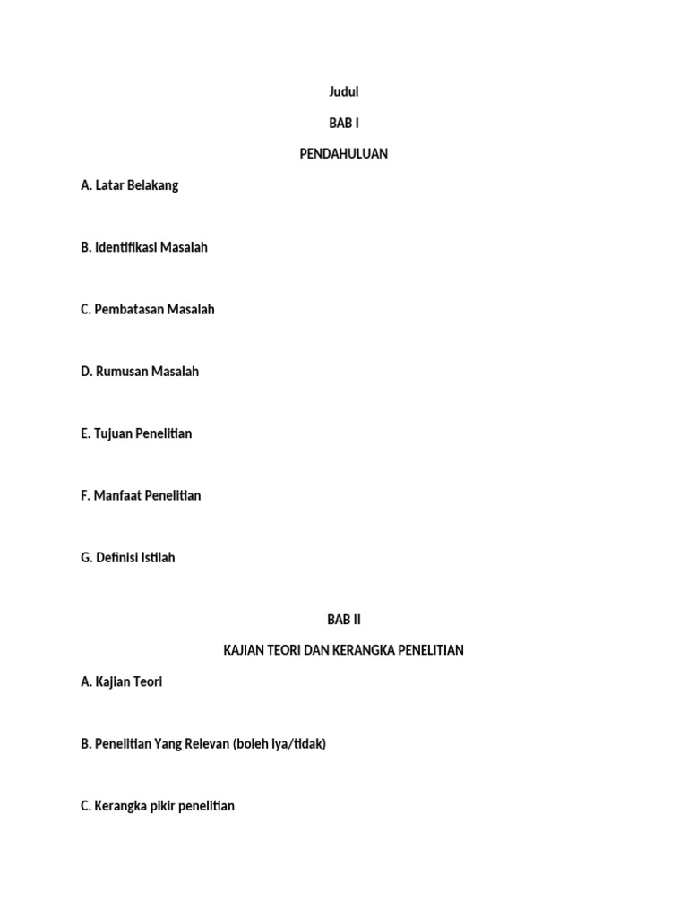 Kerangka Proposal | PDF