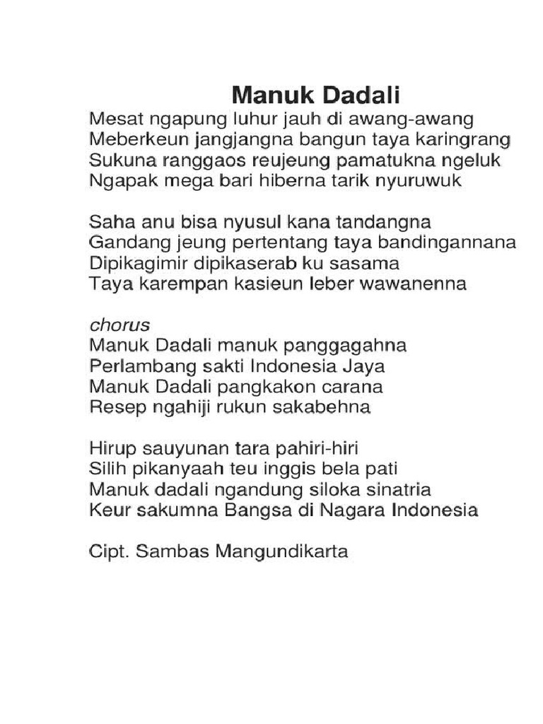 Manuk Dadali | PDF