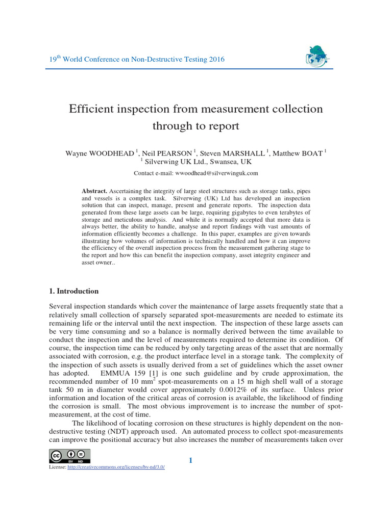 Efficient Inspection From Measurement Collection Through To Report ...