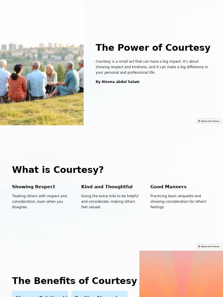The Power and Benefits of Courtesy | PDF | Etiquette | Empathy