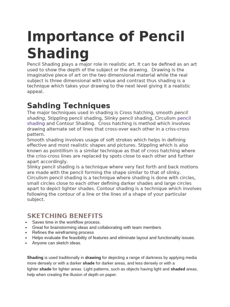 Importance of Pencil Shading | PDF
