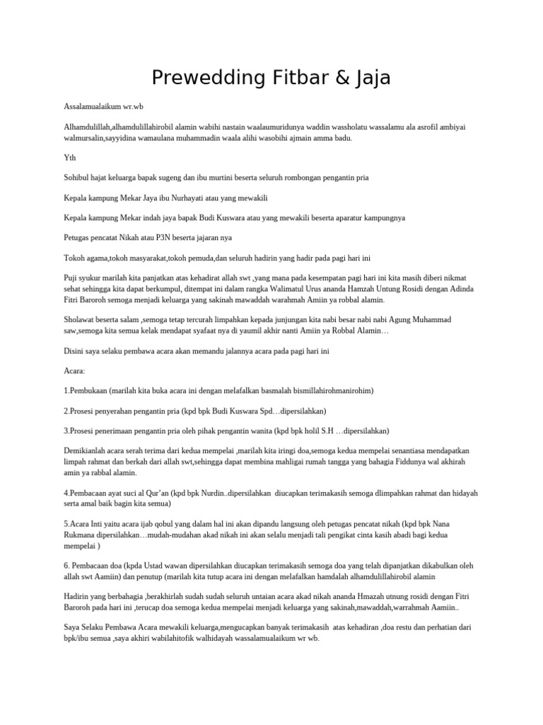 Prewedding Fitbar & Jaja | PDF