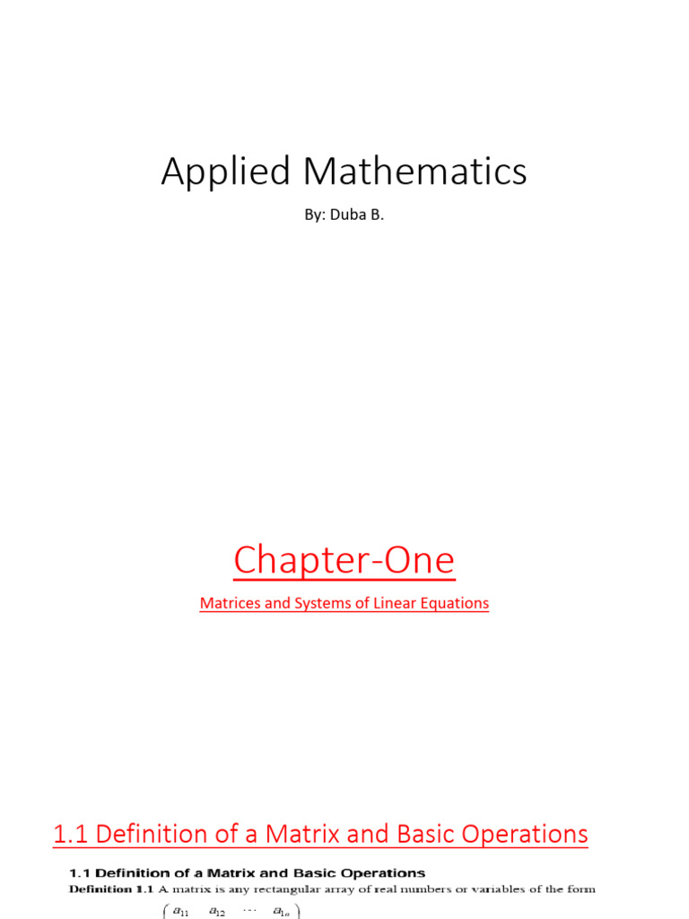 Applied Chapt 1$2 | PDF