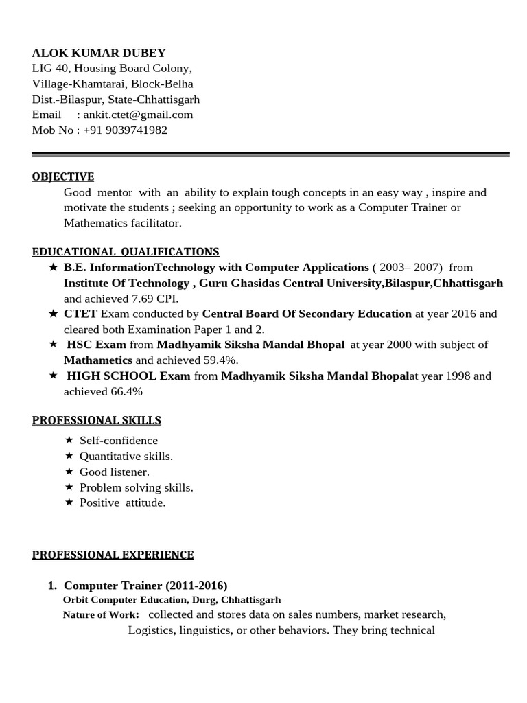 Alok Resume | PDF