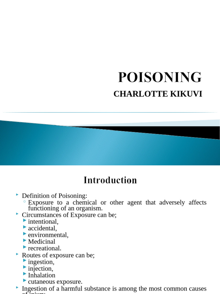 Understanding Poisoning and Its Management | PDF | Drug Overdose ...
