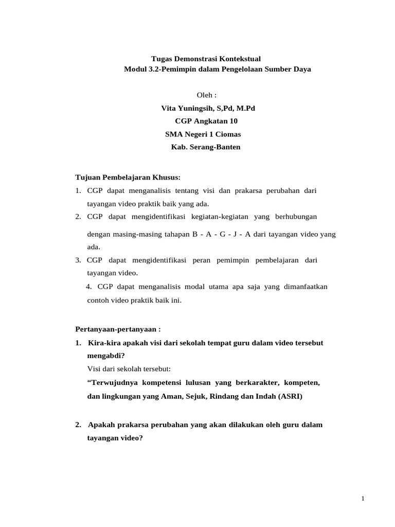 3.2.a.6 Tugas Demonstrasi Kontekstual Modul 3.2 Vita | PDF
