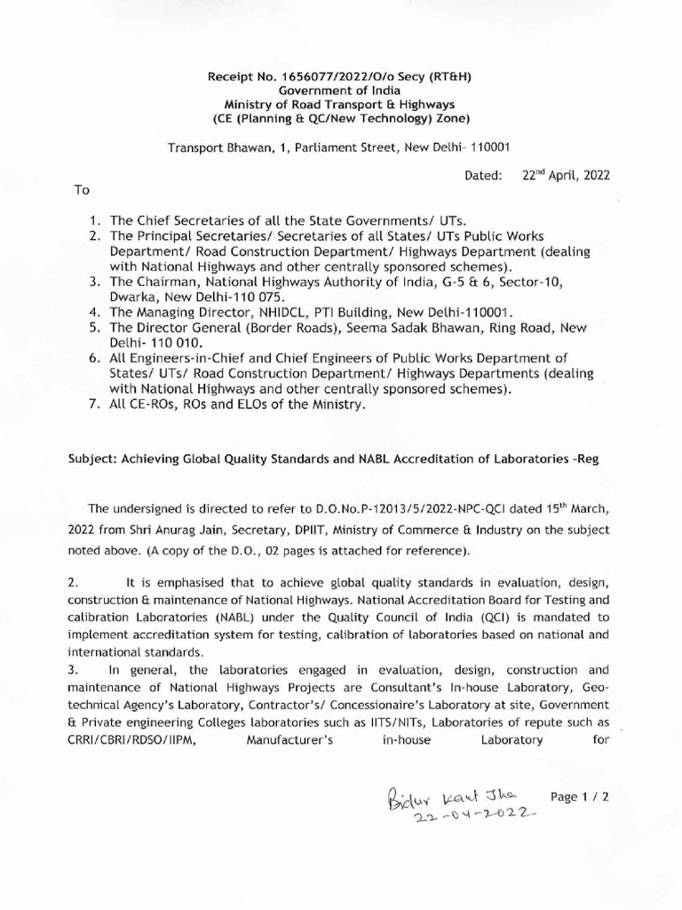 NABL Laboratory Accreditation 22-04-2022 | PDF | Laboratories