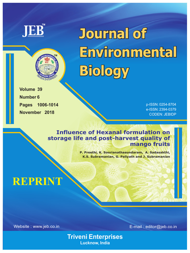 6.hexanal Paper JEB Nov 2018 | PDF | Reactive Oxygen Species | Mango