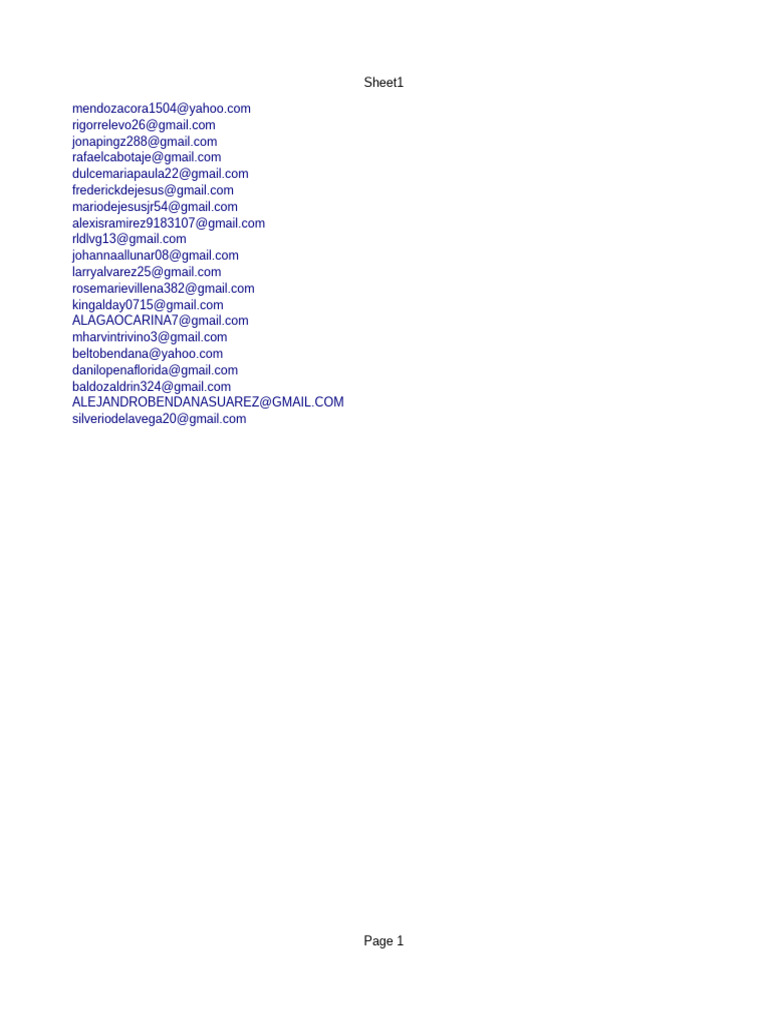 Batangas BRGY Email List - Ods 13 | PDF