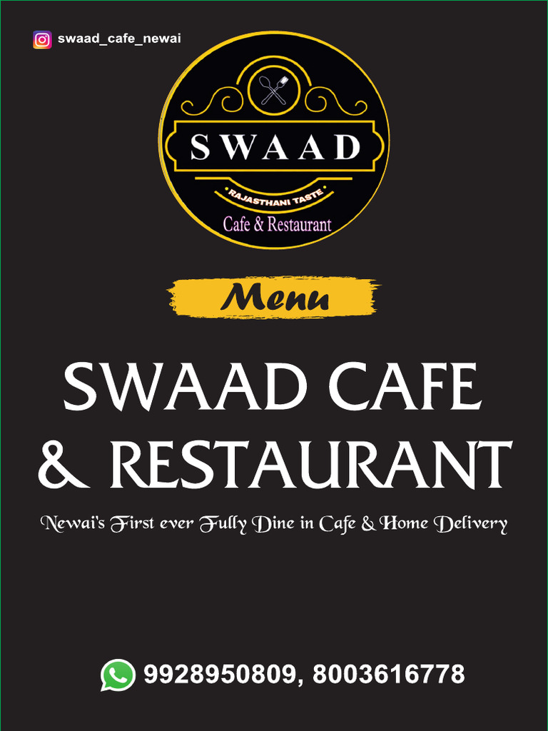 Swaad Cafe Menu | PDF