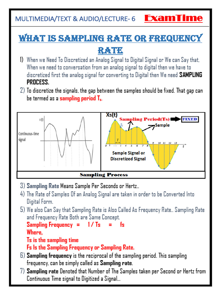Sampling Rate - L6 | PDF