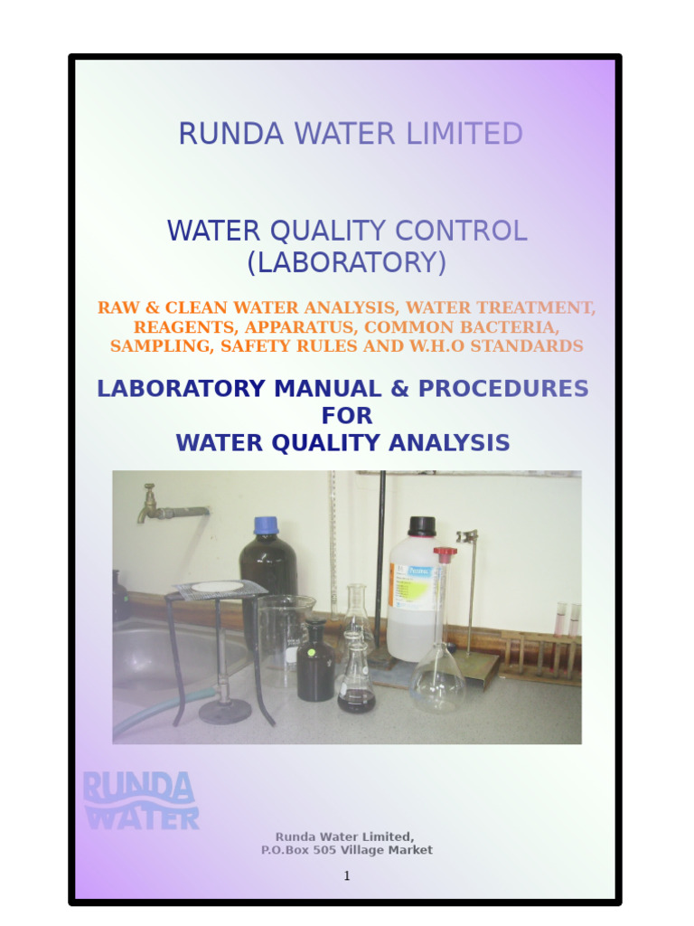 Water Quality Control Laboratory | PDF | Water Quality | Ph