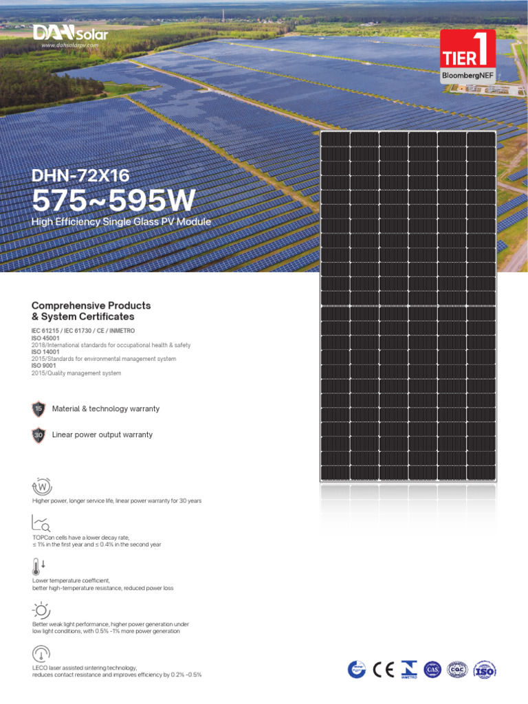 DXH DAH 550W | PDF | Solar Panel | Manufactured Goods