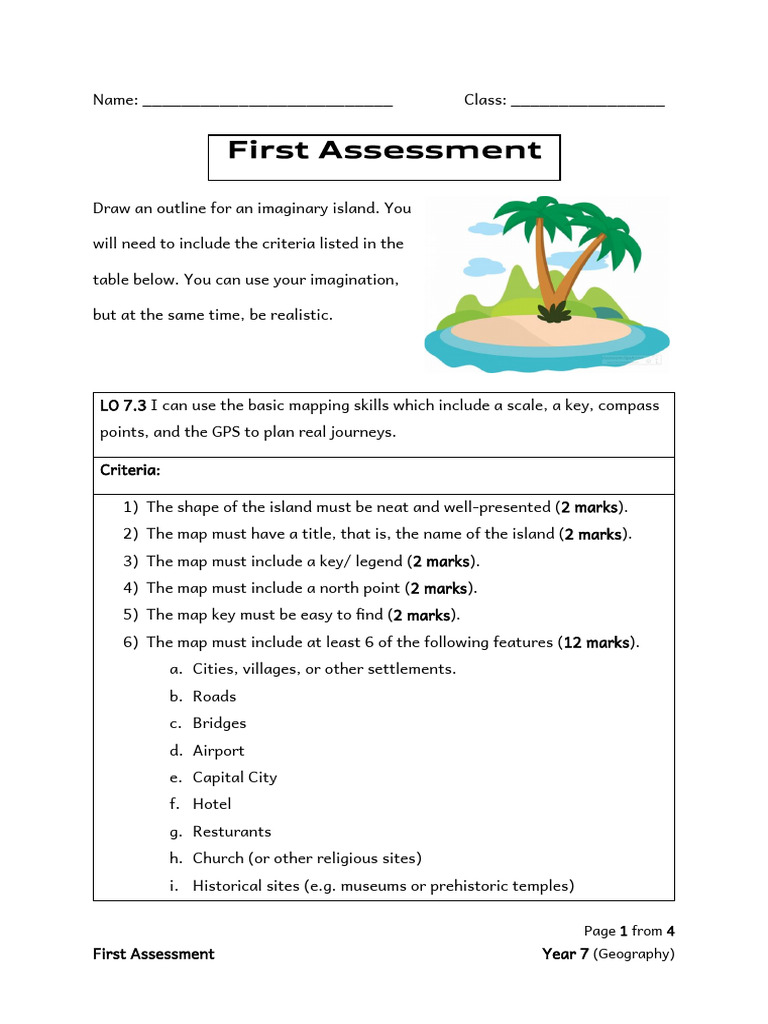 Year 7 Geography Mapping Task | PDF | Map