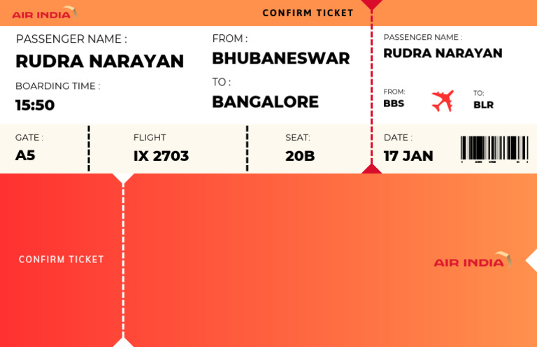 Flight Ticket Confirmation IX 2703 | PDF