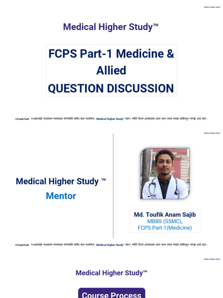 FCPS P-1 Medicine July 25 Previous Question | PDF