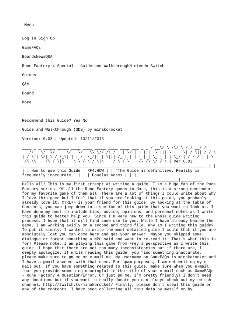 rune factory | PDF | Sowing