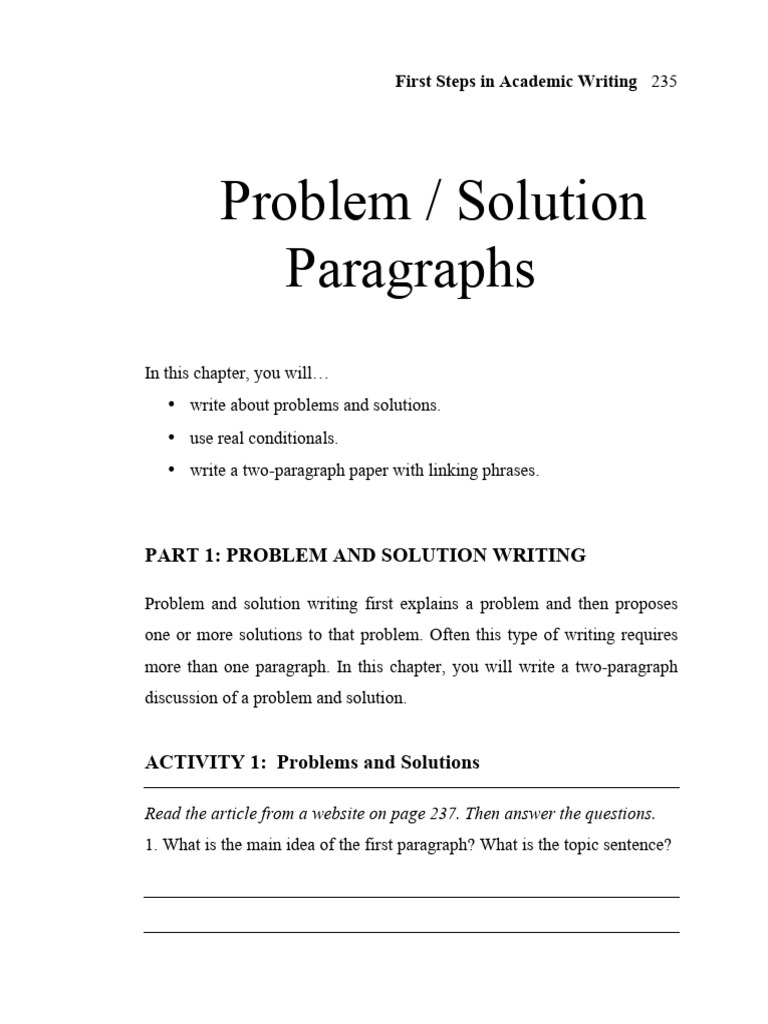 Writing Problem and Solution Paragraphs | PDF | Paper | Deforestation