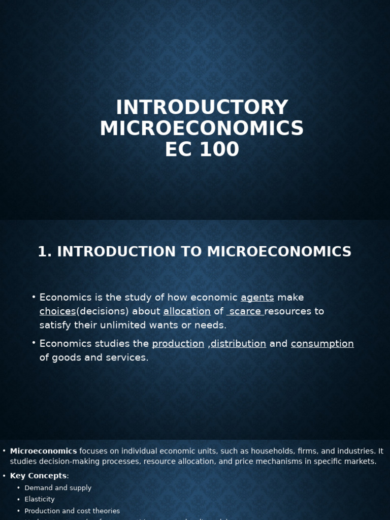 Topic 1 | PDF | Economics | Microeconomics