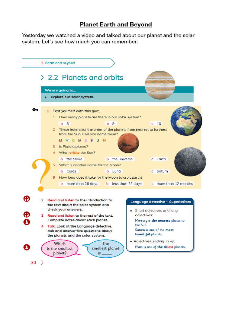 Earth and Solar System Overview | PDF