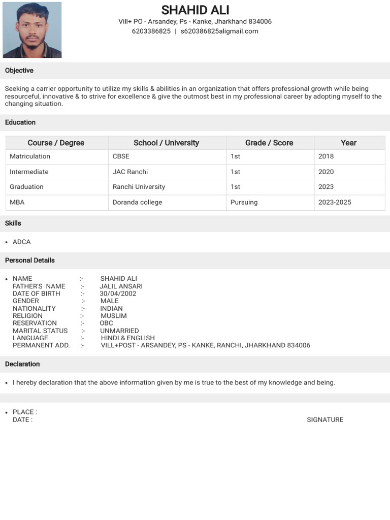 Shahid CV - 2023-10-30-083544-1 | PDF