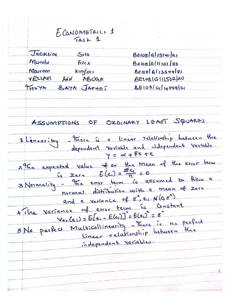 Econometrics 1 Task 1 Pdf