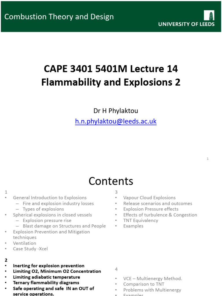 Phylaktou CAPE 3401 5401M Lecture 14 | PDF | Combustion | Fuels