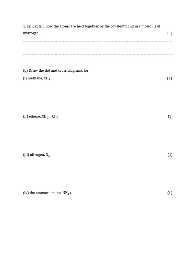 Chemistry 2nd Tutorial QP (STD-IX) | PDF | Chemical Bond | Anode