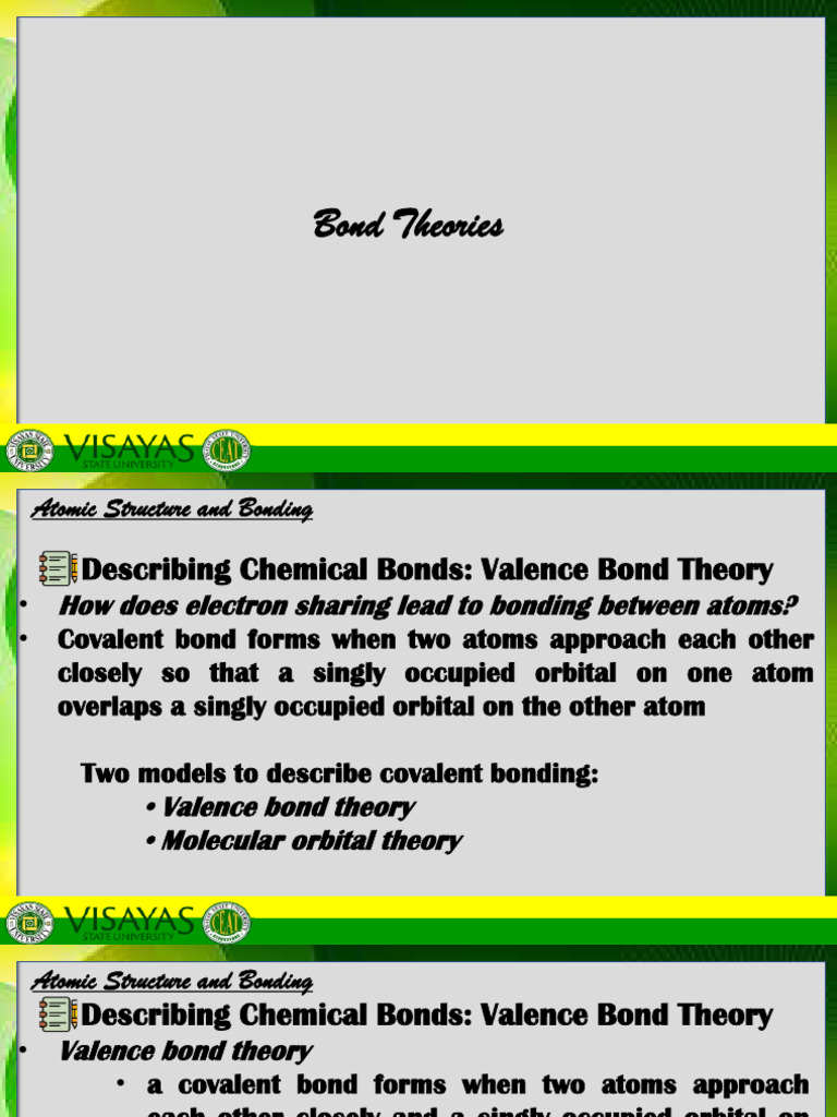 7.-Bond-Theories | PDF | Chemical Bond | Molecular Orbital