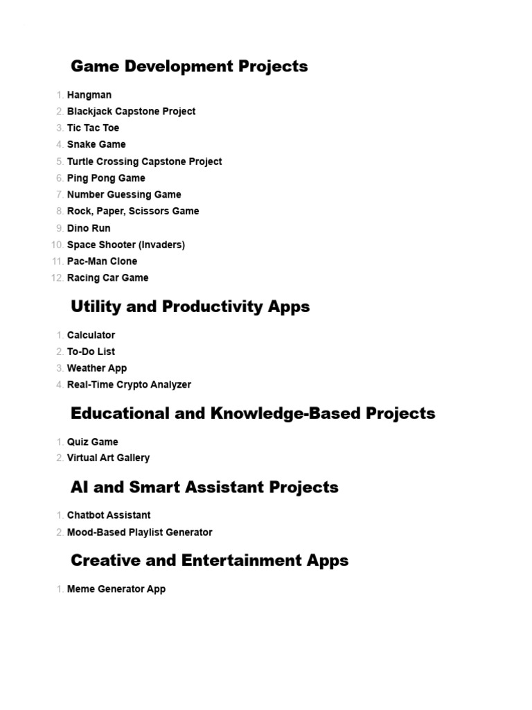 Project Ideas | PDF