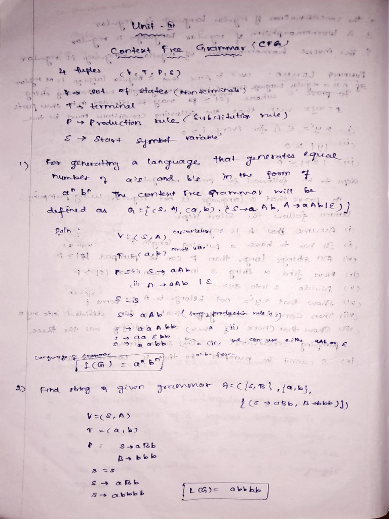 TOC Class Notes | PDF